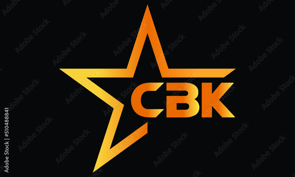 CBK golden luxury star icon three letter logo design vector template ...