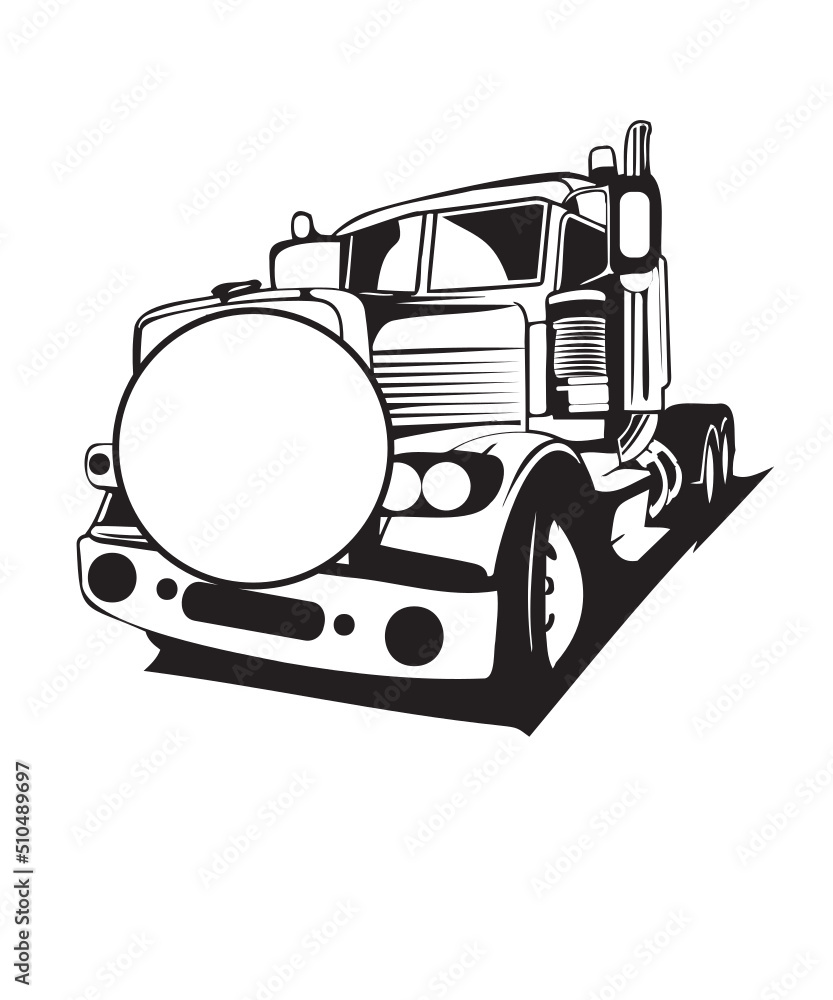 semi truck svg, semi truck monogram svg, truck driver svg, truck ...