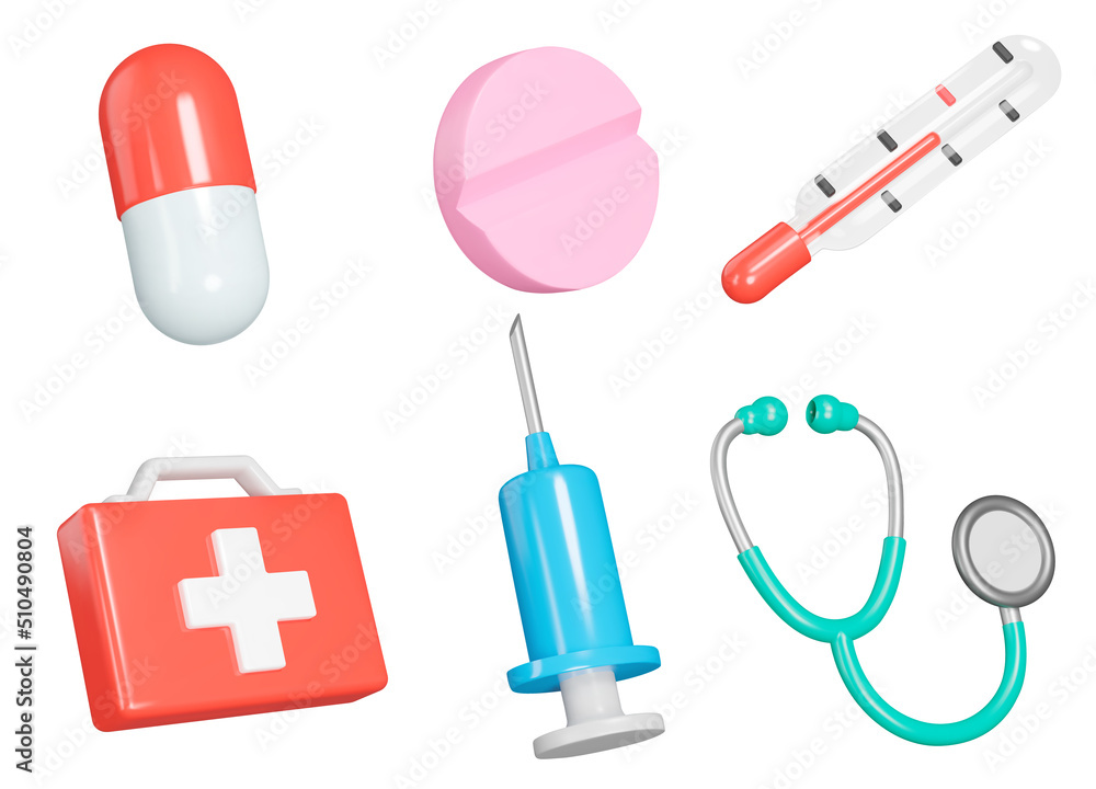Medicine icon set. Medical instruments, diagnosis and treatment. Pills ...