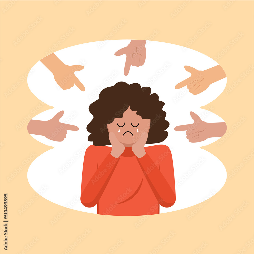 Teen girl being bullied by their environment and friends poster concept ...