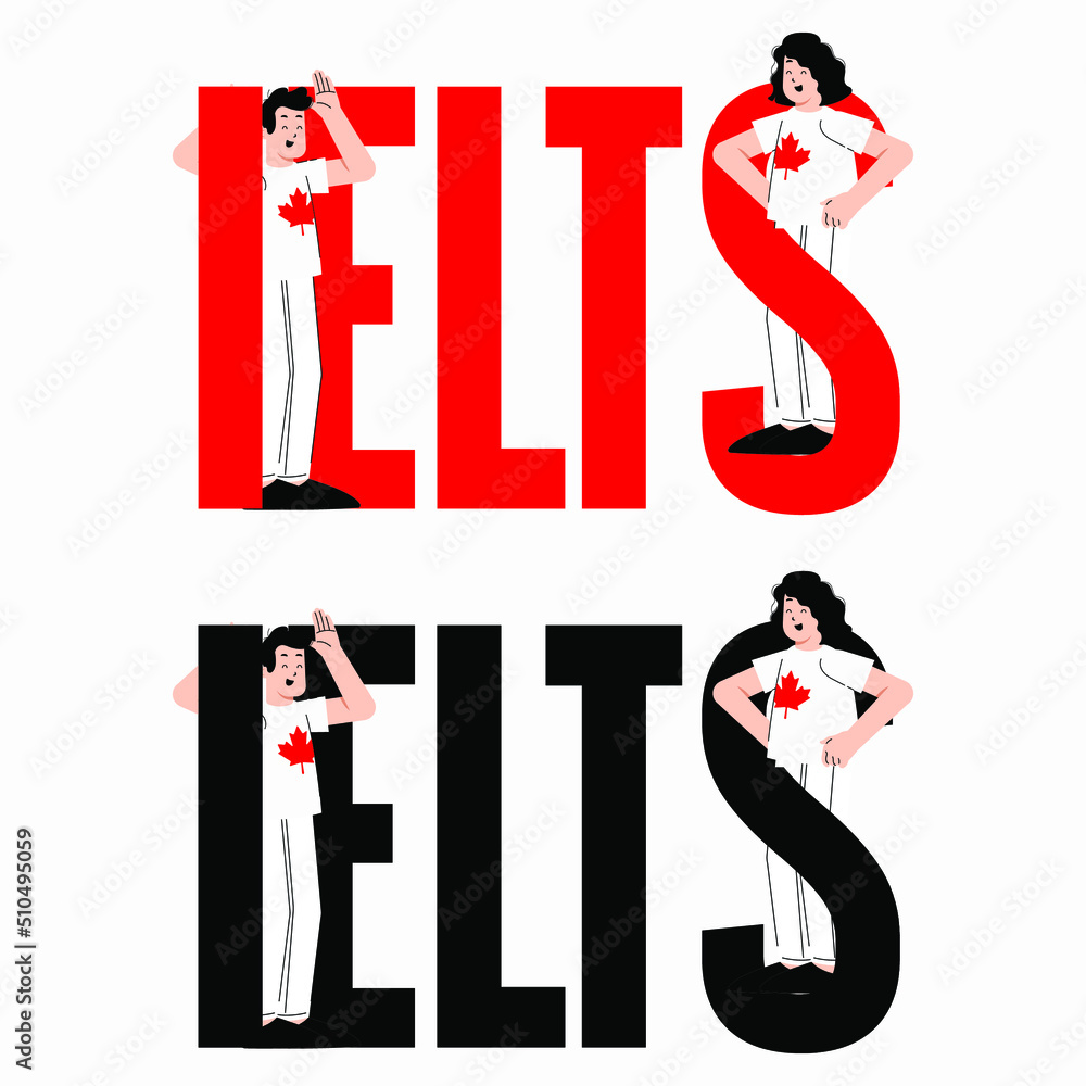 Flat vector Illustration of a symbol for IELTS. Stock Vector | Adobe Stock