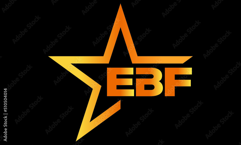 EBF golden luxury star icon three letter logo design vector template. royal logo | luxury logo ...