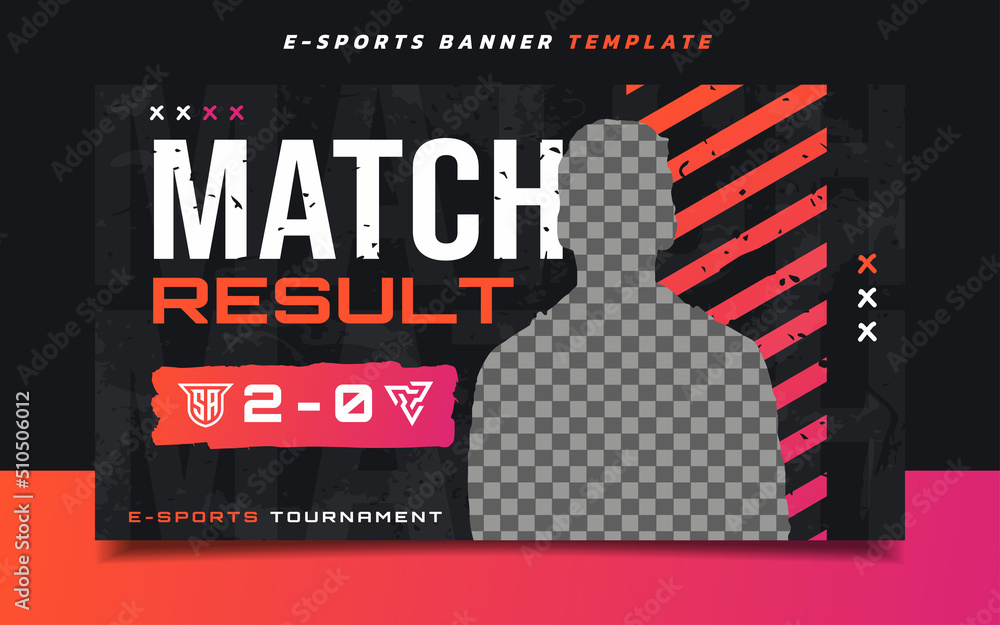 Match Result E-sports Gaming Banner Template for Social Media Stock ...
