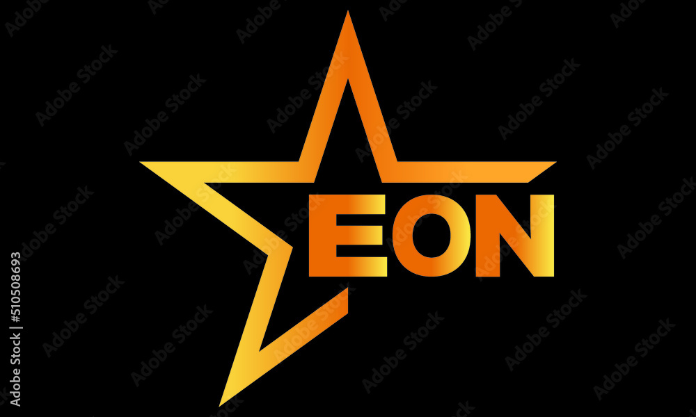 EON golden luxury star icon three letter logo design vector template ...