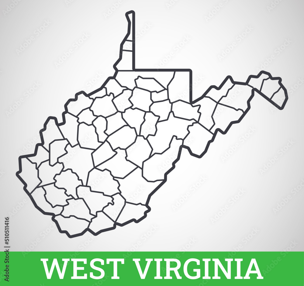 Simple outline map of West Virginia, USA. Vector graphic illustration ...