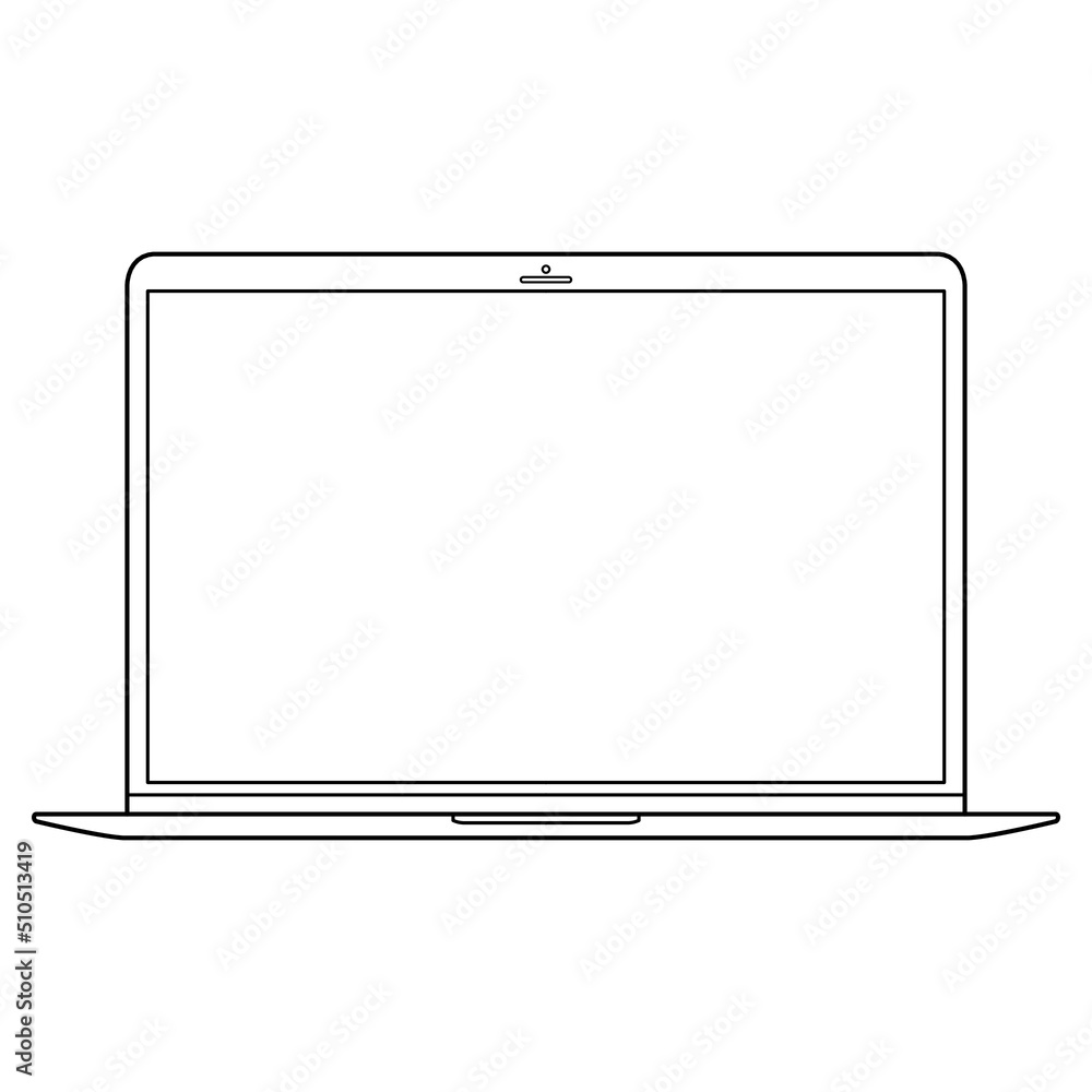 laptop out line art Stock Vector | Adobe Stock