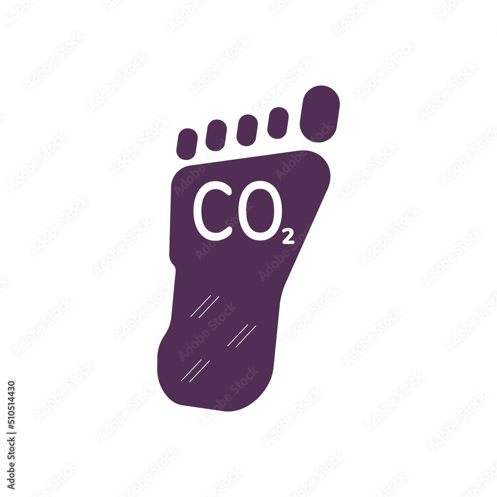 Carbon Footprint C02 pollution symbol, flat vector illustration ...