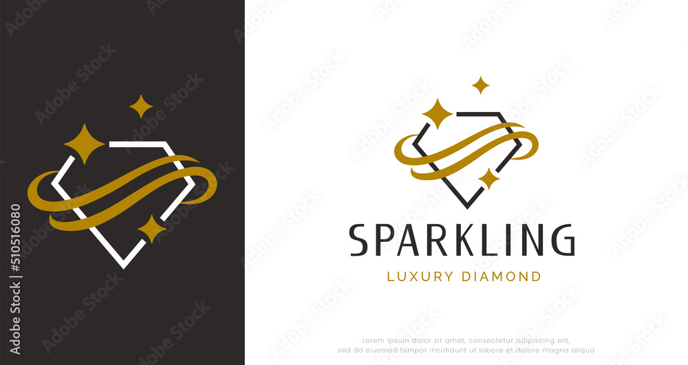 modern minimalist shining diamond logo Stock Vector | Adobe Stock