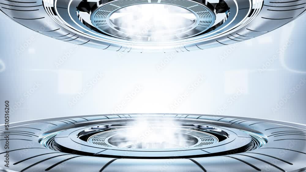 Technology element animation seamless loop. Silver power podium empty ...