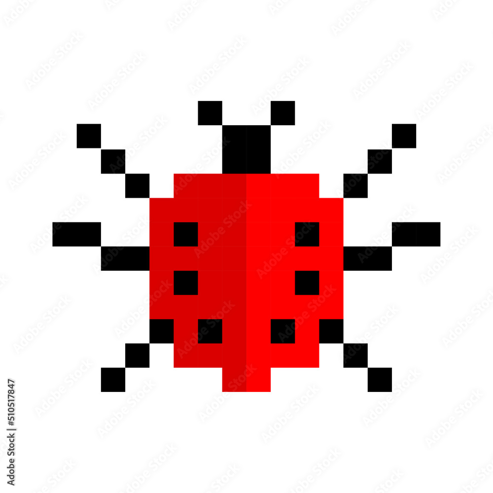 Pixel bugs in flat style. pixel bugs for game design. Vector ...