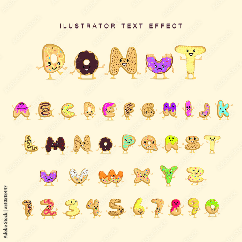 single letter and number alphabet vector text effect illustrator with ...