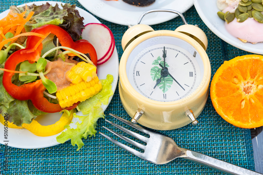 Yellow Alarm clock Intermittent fasting eight hour feeding window ...