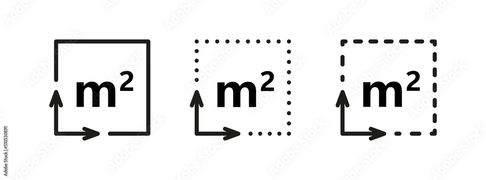 Square Meter icon. M2 sign. Flat area in square metres . Measuring land ...