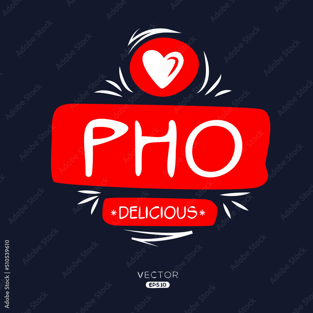 Creative (Pho) logo, Pho sticker, vector illustration. Stock Vector ...