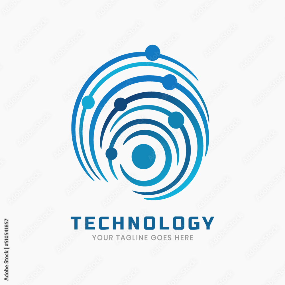 Digital futuristic technology logo vector template Stock Vector | Adobe ...