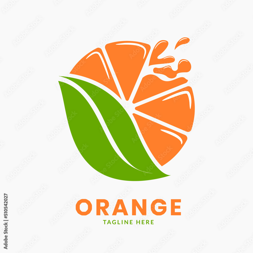 Orange fruit logo or orange juice logo. fresh fruit icon element ...