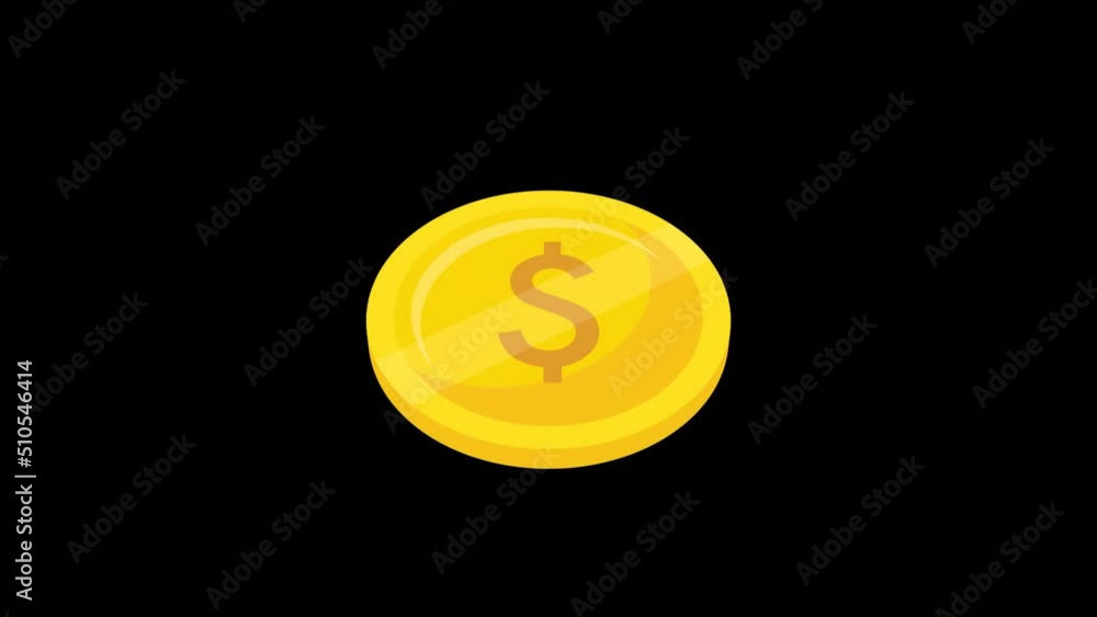 3d coin rotating from upwards and from sideways animation on alpha ...