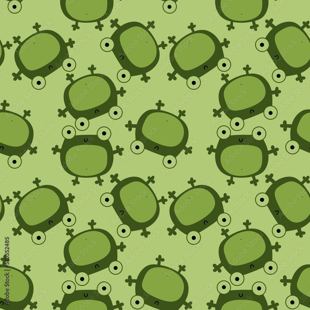 Cartoon seamless kawaii frogs pattern for kids and kindergarten and ...