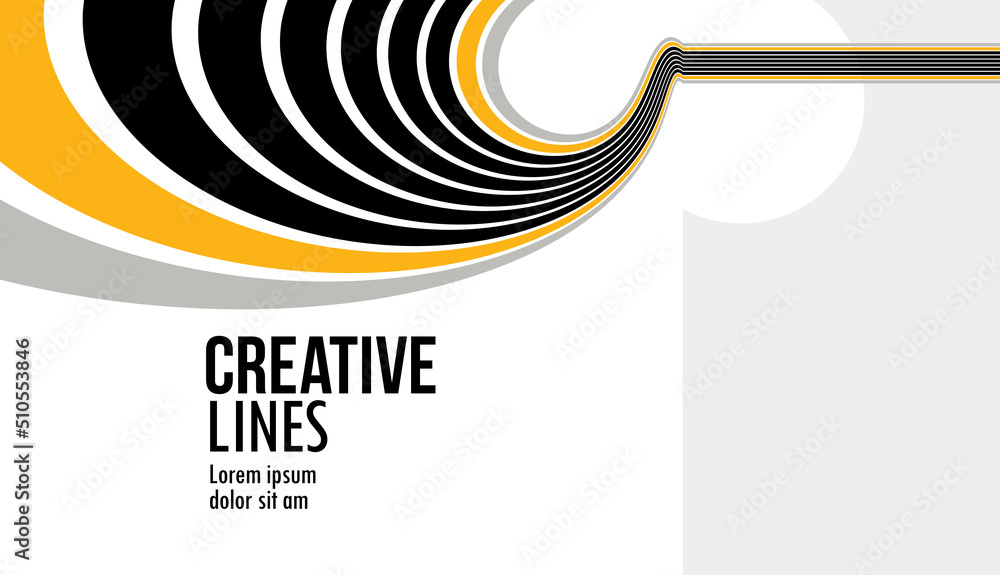 Future lines in 3D perspective vector abstract background, black and ...