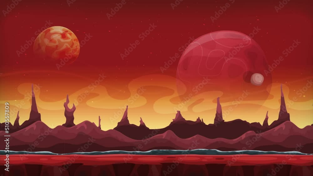Seamless Animation Of Fantasy Alien Background/ 4k looped animation of ...