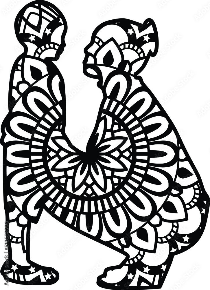 Mandala design. You can change the color and size of the design. Will ...