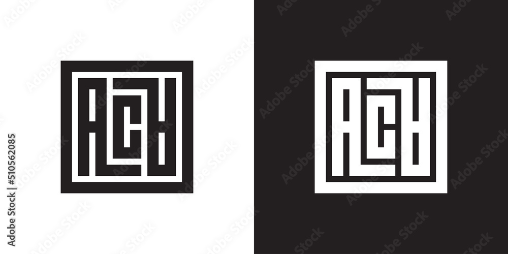 Initial letter ACA logo design template, geometric monogram logo Stock ...