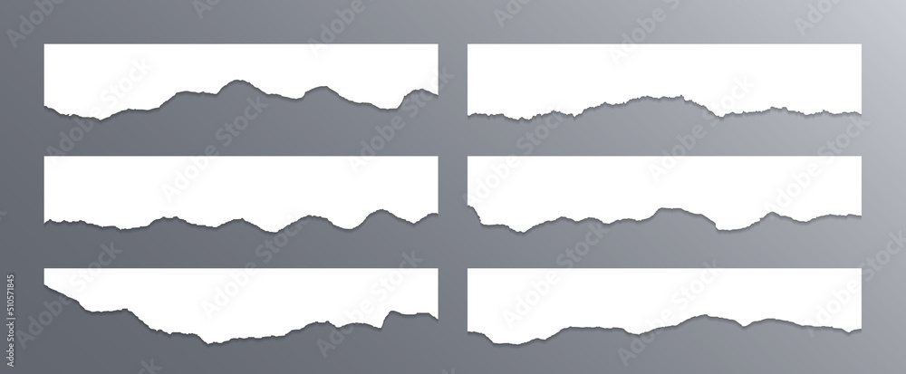 Torn edges of paper, craft design elements vector collection. Ripped ...