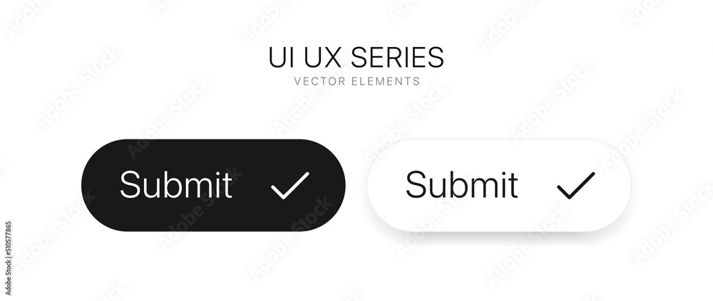Submit button for UI UX, mobile application, presentation. Hand click ...