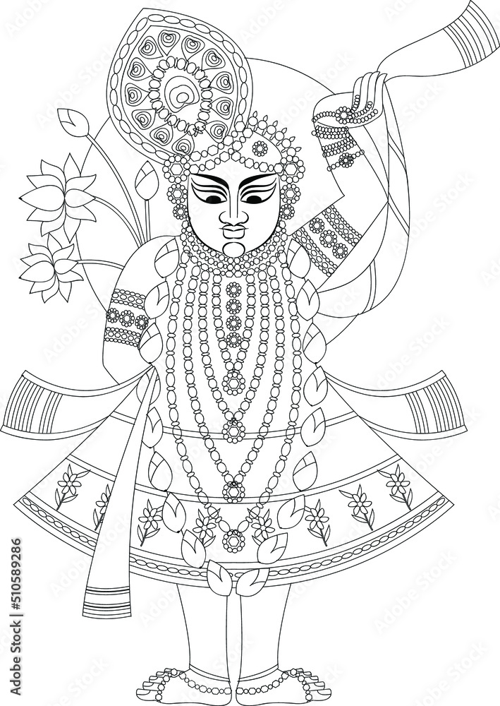 Krishna Radha Colouring Pages