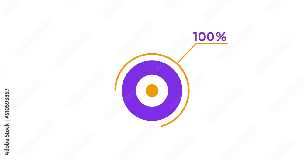 100% circle diagrams Infographics animation design, 100 Percentage pie ...