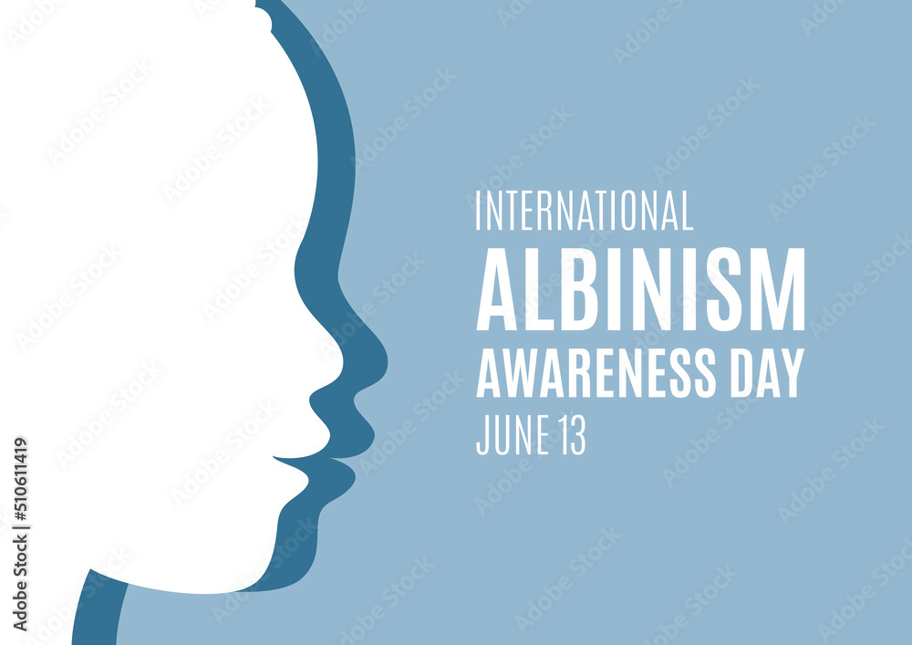 International Albinism Awareness Day vector. Child face from profile ...