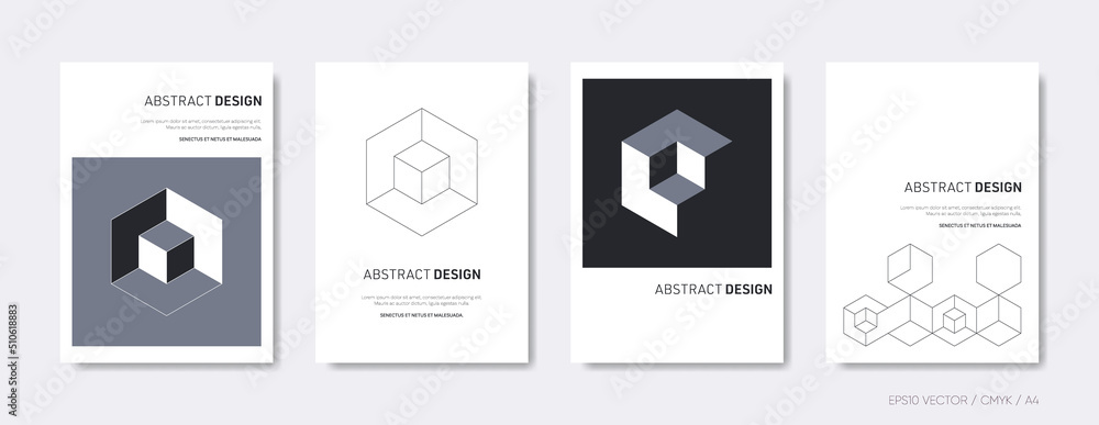 Abstract vector brochure cover design with cubes Stock Vector | Adobe Stock