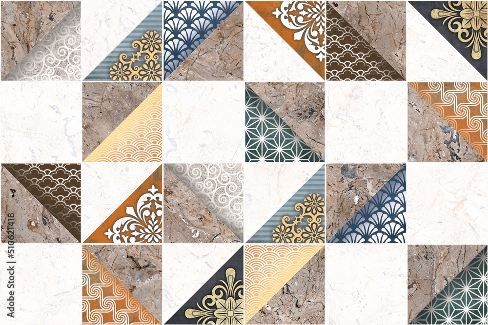 Multicolor Digital Wall Tile Decor For interior Home or Ceramic wall ...