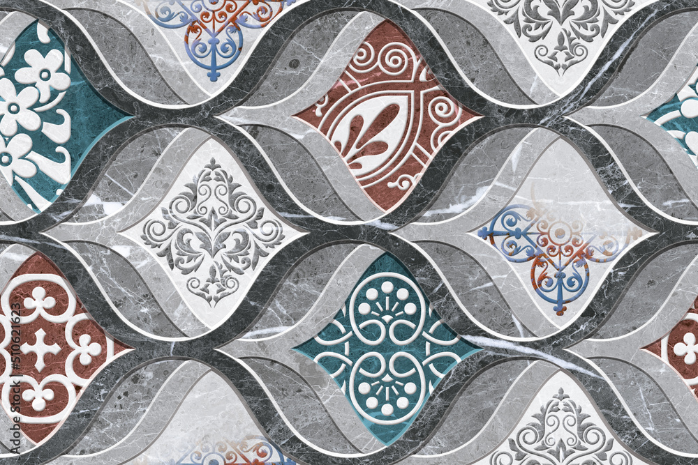 Multicolor Digital Wall Tile Decor For interior Home or Ceramic wall ...