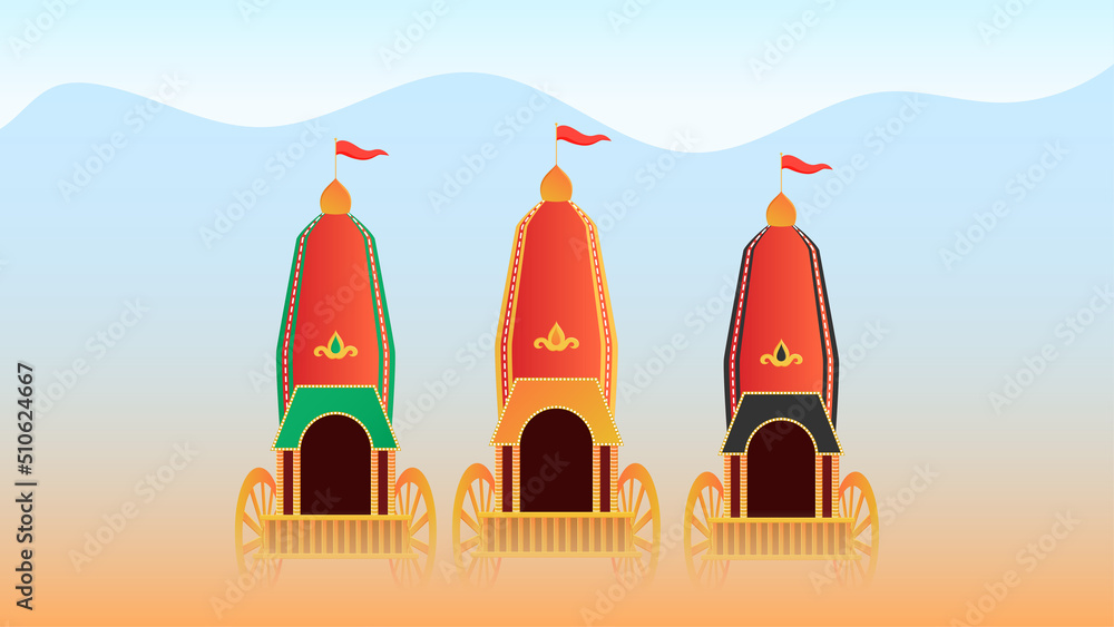 shri Jagannath puri rath yatra festival vector illustration. Stock ...