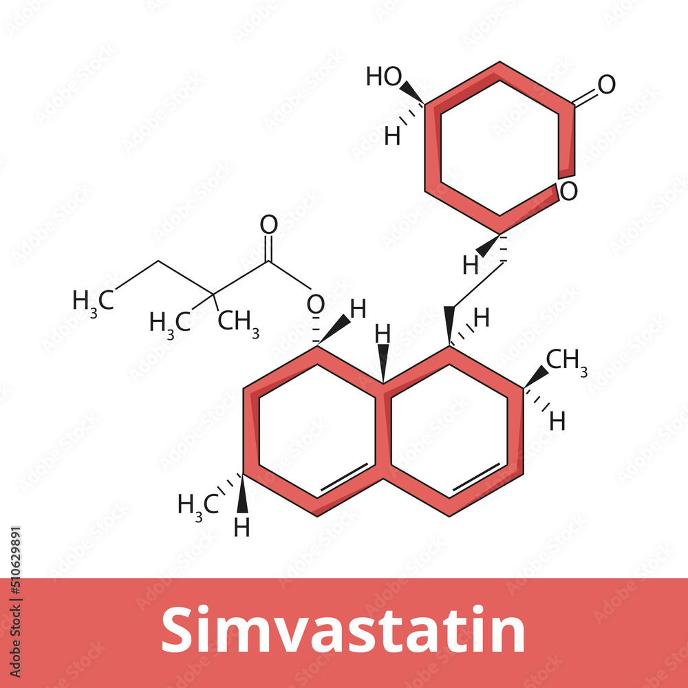 Chemical structure of simvastatin. It is a statin, a type of lipid ...