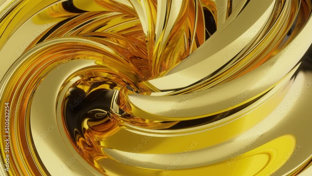 Abstract Metallic Gold Chrome Formation Background Loop Stock Video ...