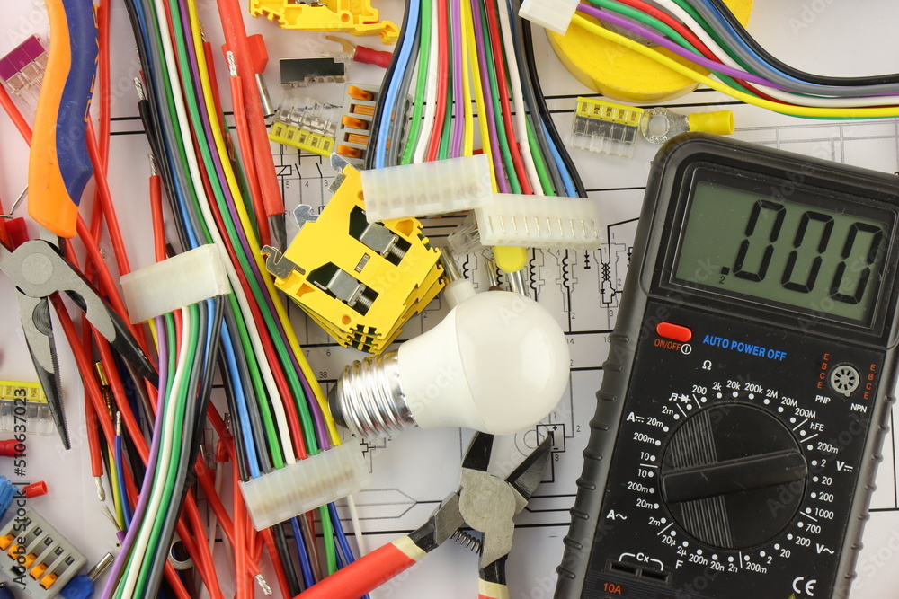 Mounting tools and materials for the installation of an electric panel ...