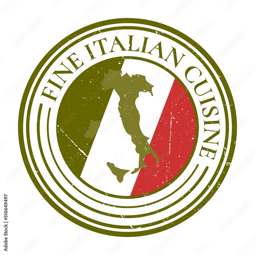 Vintage Italian Restaurant Graphics. Fine italian cuisine with country ...