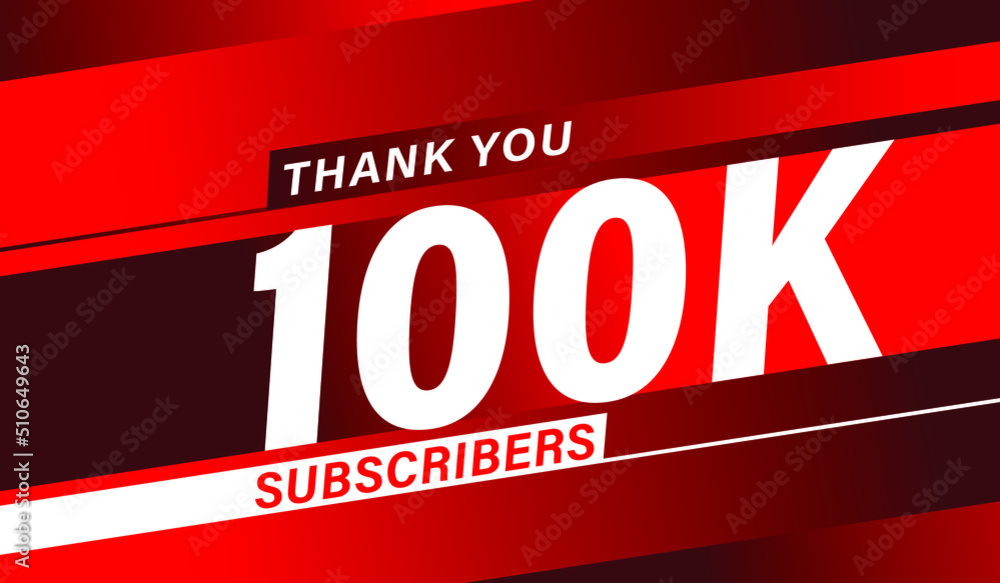 Thank you 100K subscribers modern banner design Stock Vector | Adobe Stock