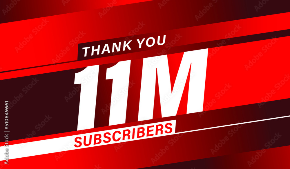 Thank you 11 million subscribers, modern banner design vectors Stock ...