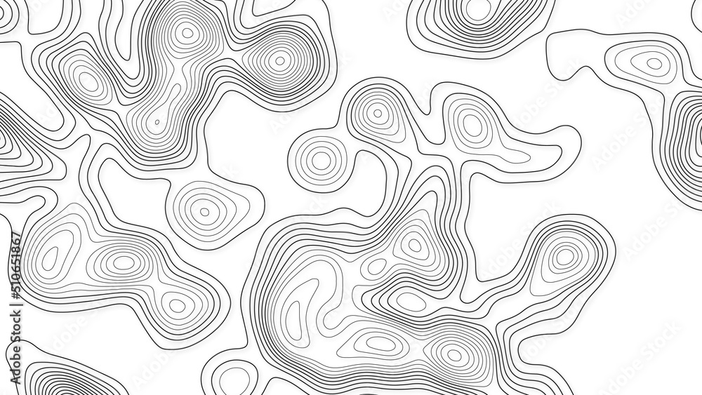 Topographic map. Abstract background with lines and circles. black ...
