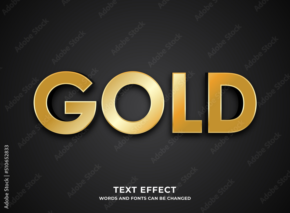 gold text effect Stock Vector | Adobe Stock