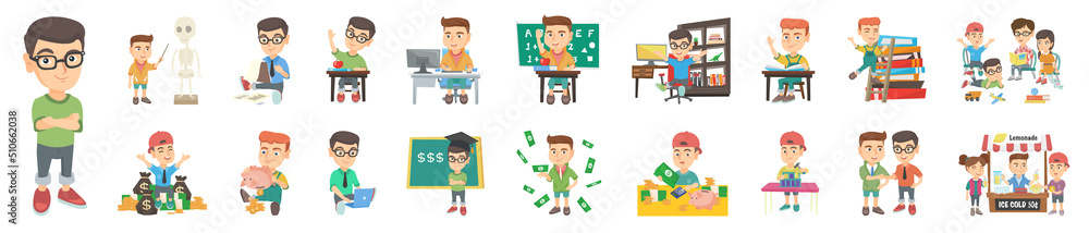 Kids learning math and science. Stock Vector | Adobe Stock