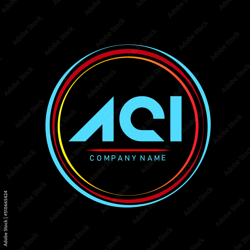 ACI,A C I Alphabet Letter Design With Creative Circle ,A C I Letter ...