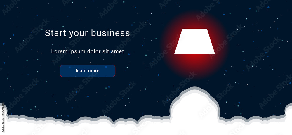 Business startup concept Landing page screen. The trapezoid symbol on ...