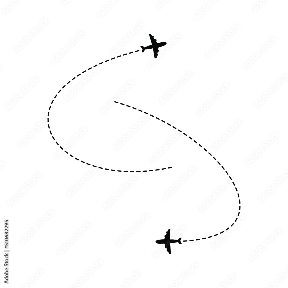 Airplane icon vector . Route illustration sign. flight symbol. travel ...