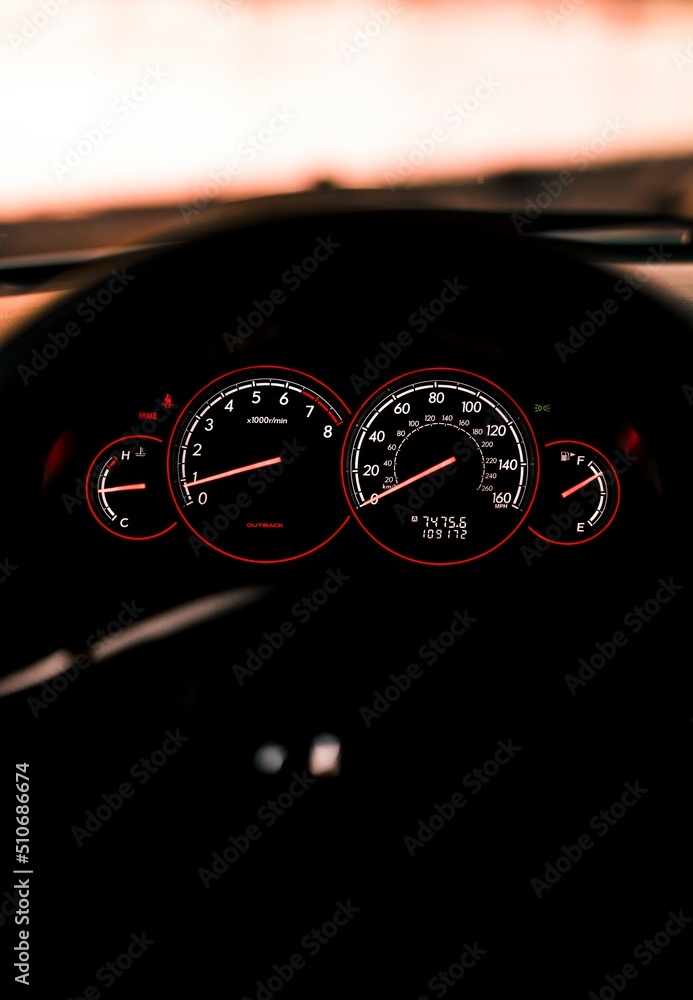 Car instrument cluster with the gauges Stock Photo | Adobe Stock