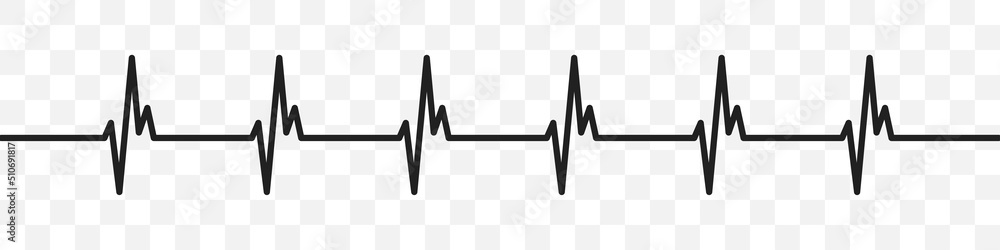 Heartbeat icon. Heart pulse on transparent background. Heart rhythm ...