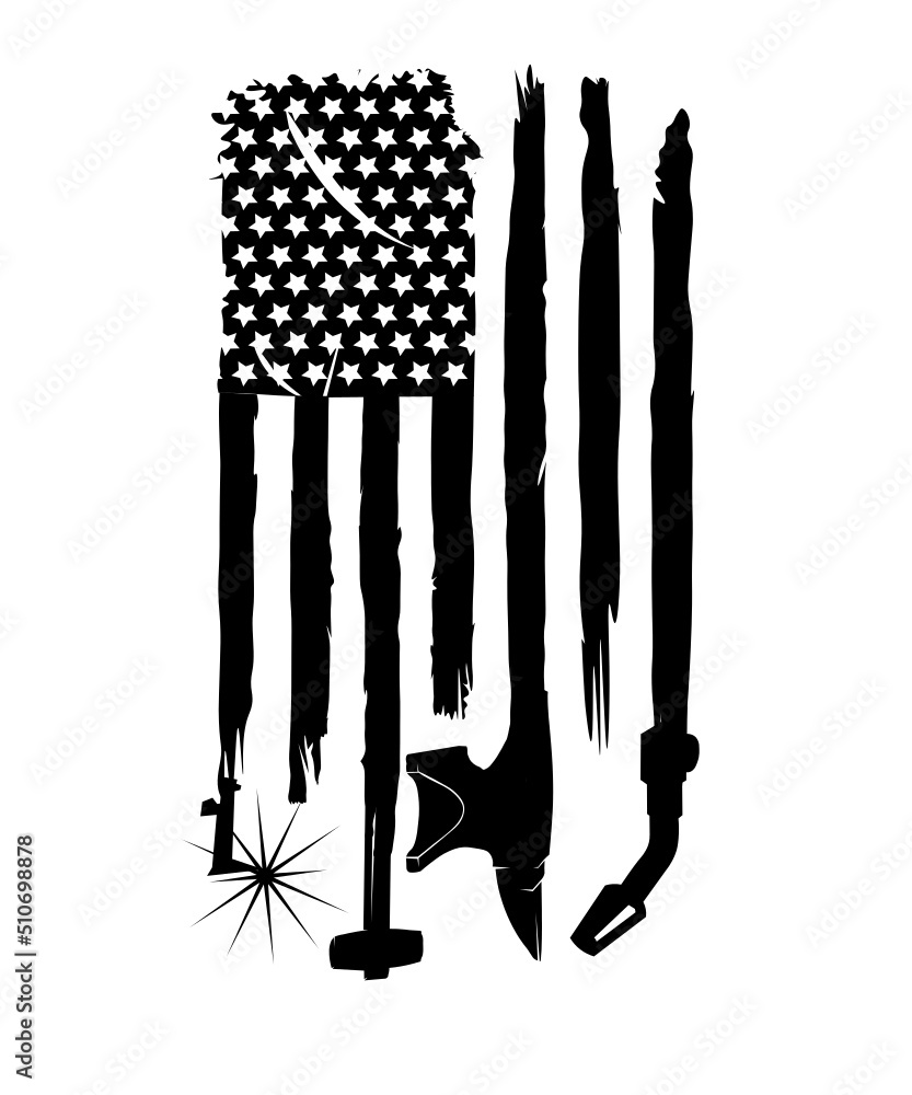 welder svg, welder flag svg, welder american flag, welder usa flag, distressed flag svg, welder ...
